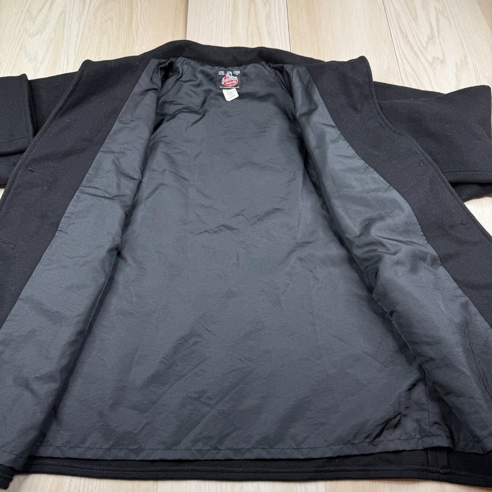 Vintage Johnson Woolen Mills Mens Black Rugged Outdoor Overcoat Jacket ...