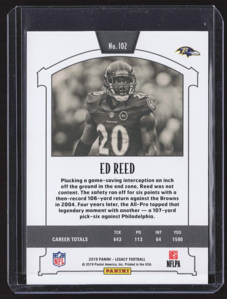 2019 Legacy Ed Reed Legends Green /100 #102 | eBay