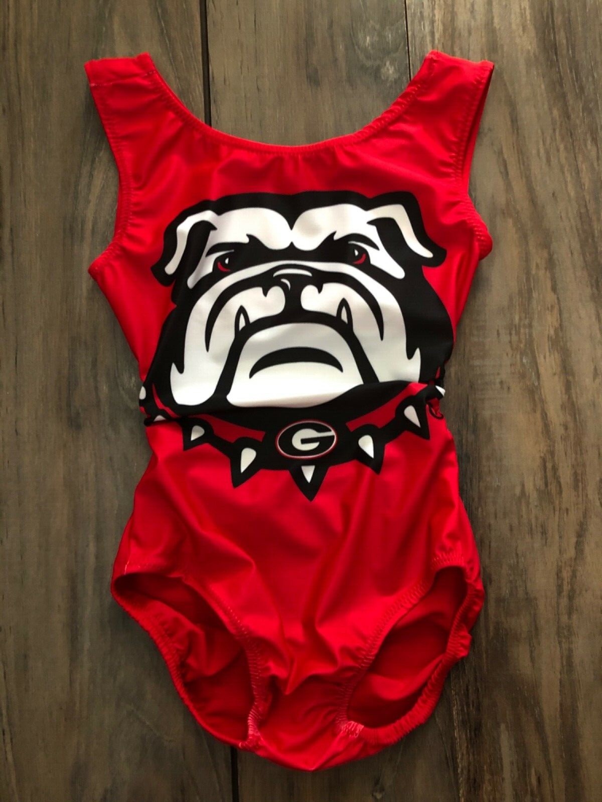 NWT Georgia Gymdogs Bulldogs UGA Red College Open Back Gymnastics ...