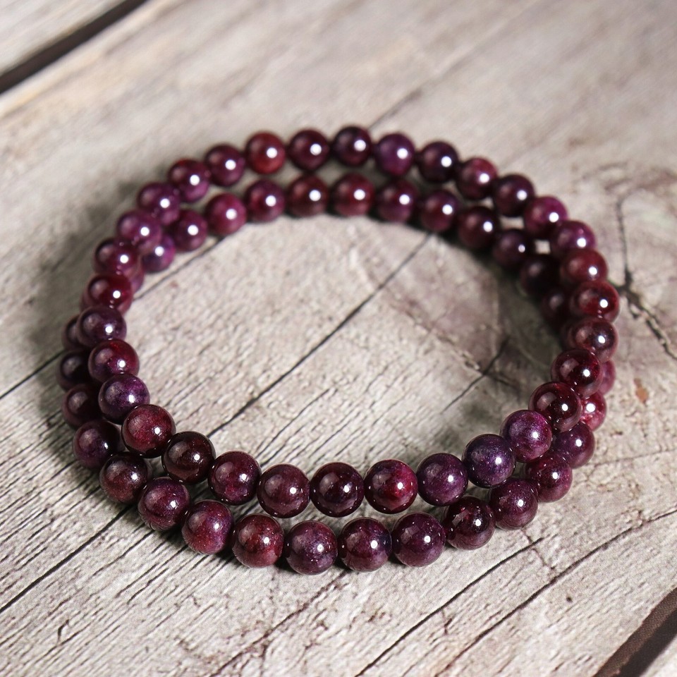 Natural Garnet Bead Healing Protection Women Stone Crystal Stretch ...