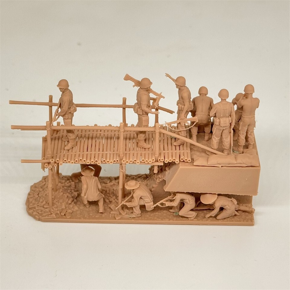 1/72 Scale Vietnam War Vietcong Ambush American Soldier Under Bridge ...