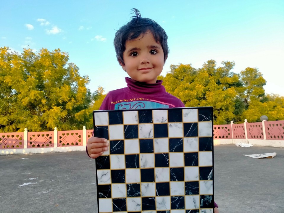 12''Inch Best Laminated Flat Chess Board Set with Wooden Pony Chess ...