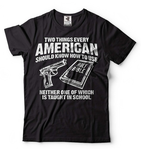 Guns And Holy Bible Shirt American Patriotic Tee 2nd Amendment Pro Gun ...