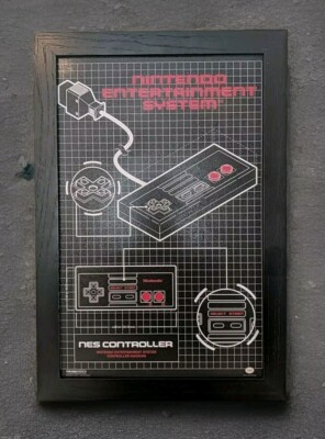 2024 Nintendo NES Controller Diagram Framed Wall Art Poster Official ...