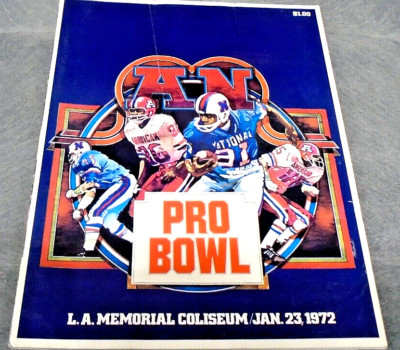 1972 NFL ALL-STAR PRO-BOWL PROGRAM FOOTBALL LOS ANGELES COLISEUM VERY ...