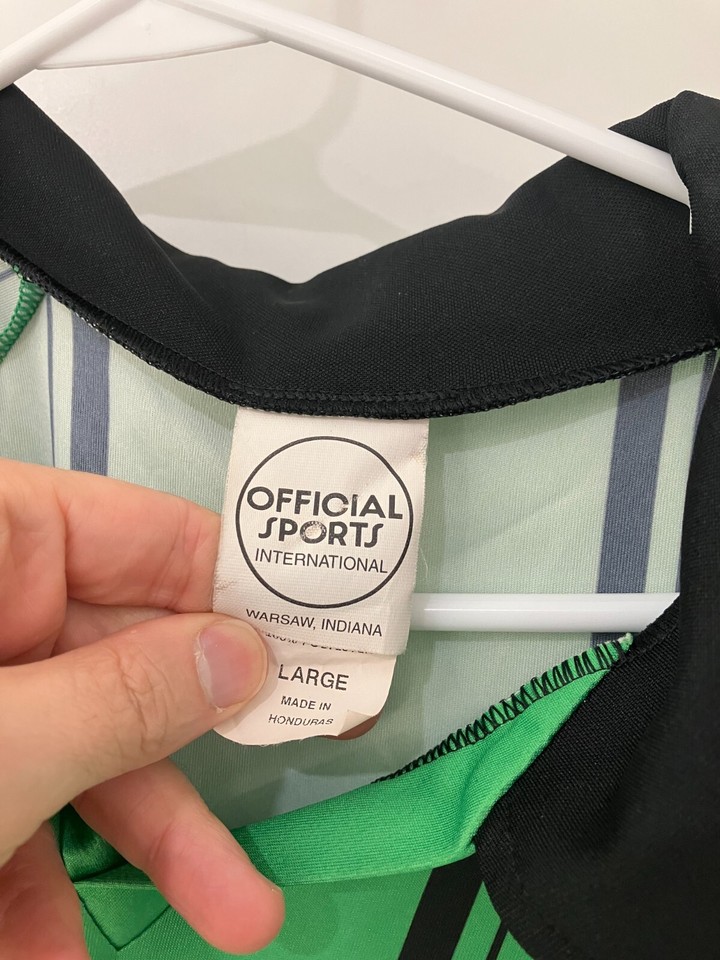 Referee green Soccer futbol long sleeve jersey men's adult Large | eBay