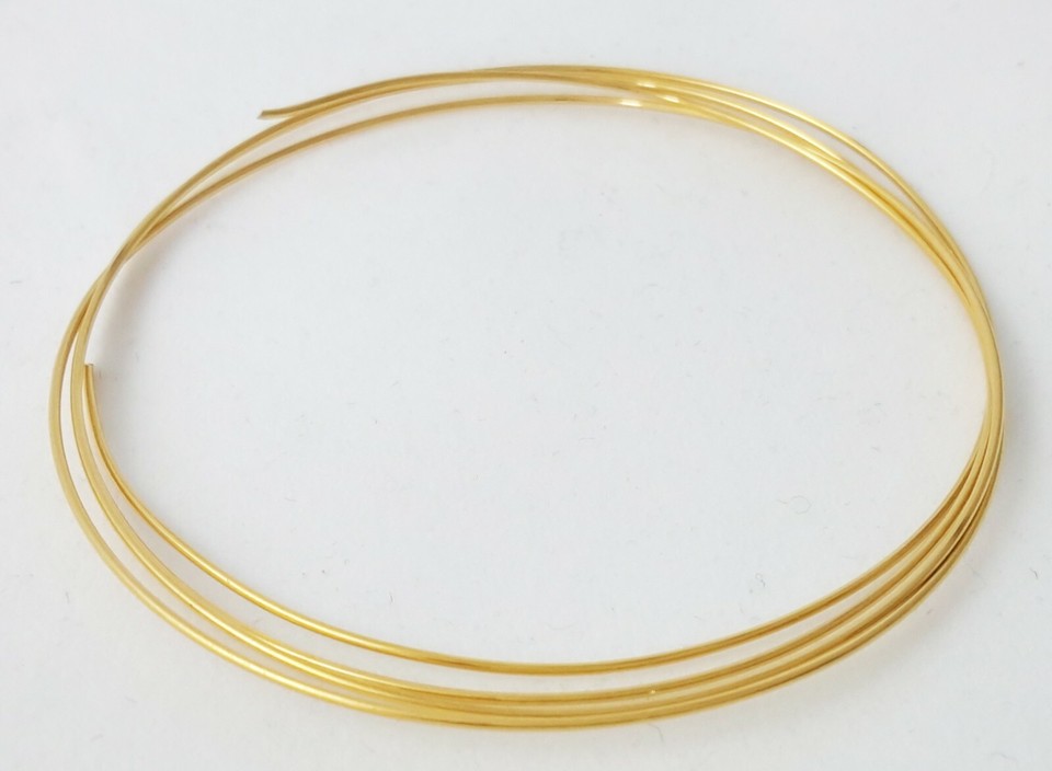 24K Solid Yellow Gold wire 1/4 Hard Round 20 22 24 26 28 Gauge 99.9% ...