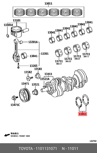 Genuine OE washer set, crankshaft thrust, 1101131071 for TOYOTA 11011 ...