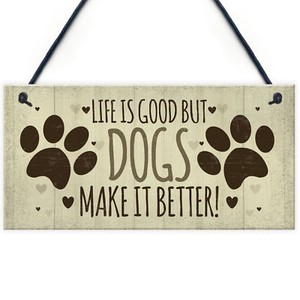 Funny Dog Signs For Home Hanging Wall Plaque Sign Xmas Gift For Dog ...