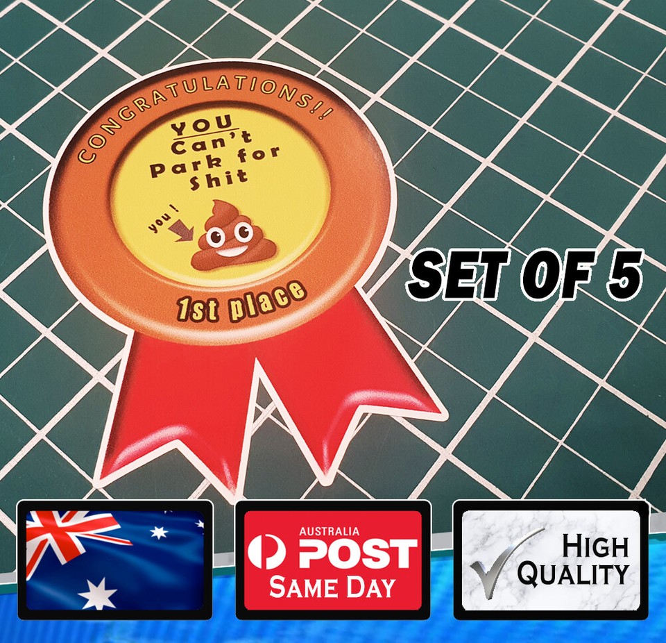 Bad Parking Sticker Can't Park for Sh*t Vinyl Decal Bumper . set of 5 ...