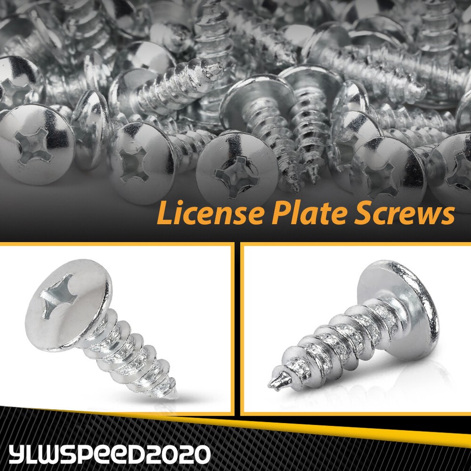 LICENSE PLATE SCREWS-PHILLIPS PAN HEAD SELF TAPPING FITS AMERICAN CAR ...