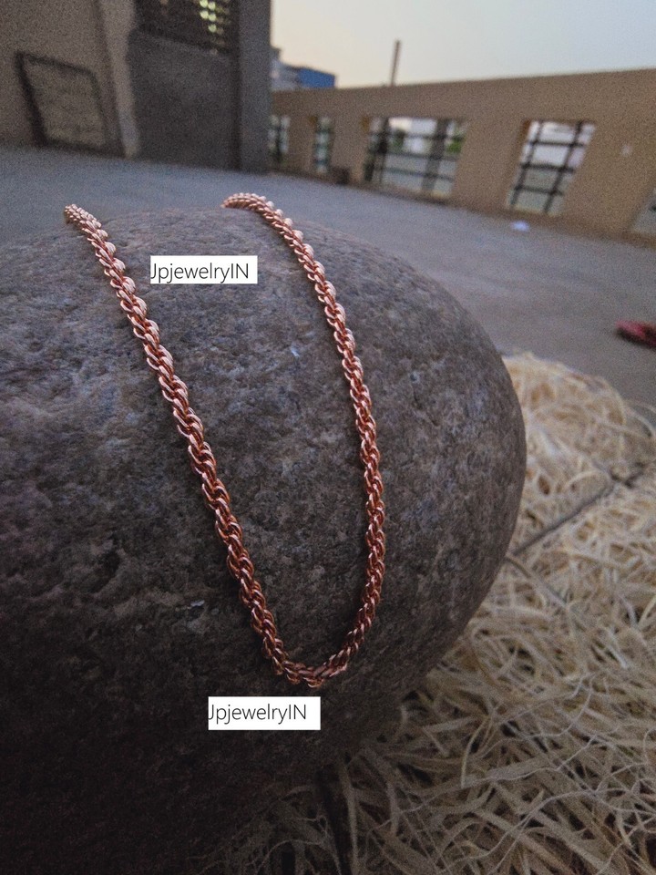 100% Heavy Antiqued Copper paperclip Chain necklace Handmade pure ...