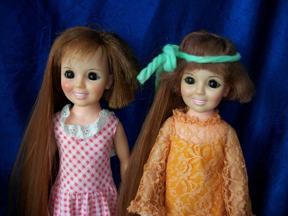LOT OF 2 IDEAL CRISSY ORIGINAL DRESSES/ YARN HAIR TIE ONLY - NO DOLLS ...