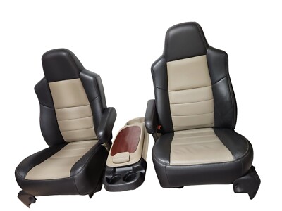 2005 FORD Excursion BLACK & TAN Seats Seat Set Eddie Bauer ALL 3 ROWS ...