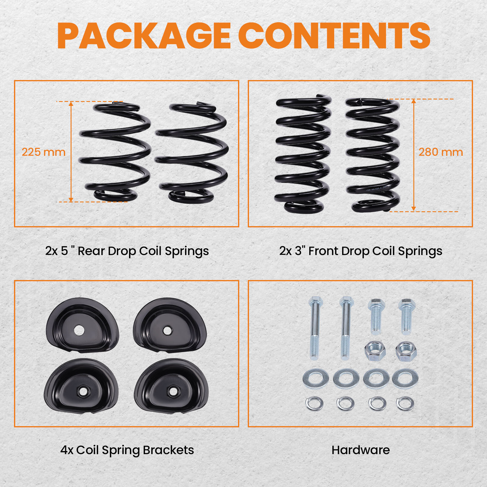 3 Inch Front / 5 Inch Rear Drop Spring Lowering Kit for Chevrolet C10 ...