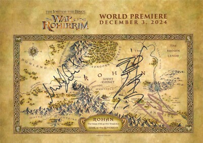 The Lord Of The Rings: The War Of The Rohirrim Multi Signed A4 Map ...