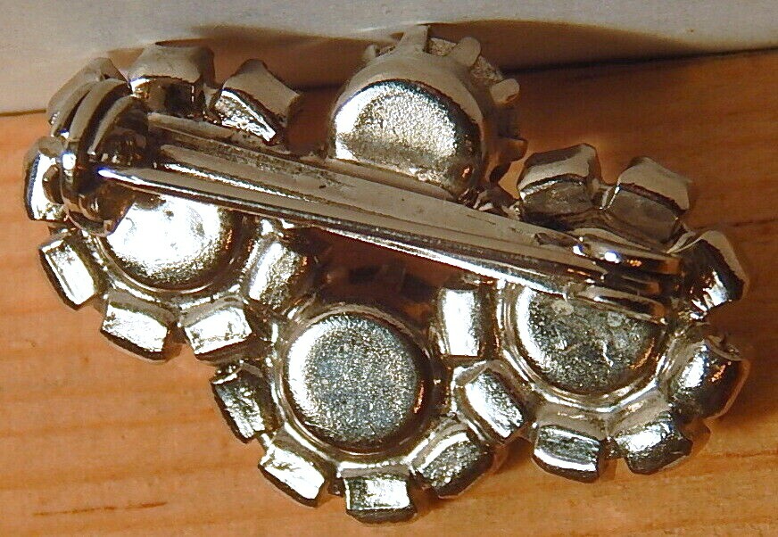 VINT RHINESTONE BROOCH PIN SILVERTONE ROUNDS | eBay