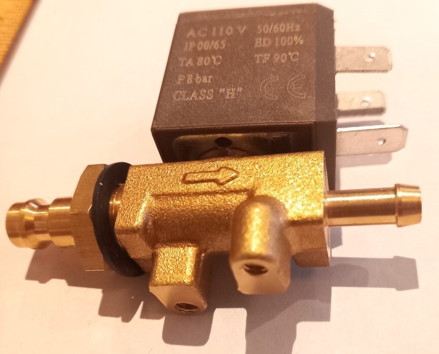 AC110V/120V solenoid valve 8mm bulkhead quick connect x 6.5mm barb, for ...