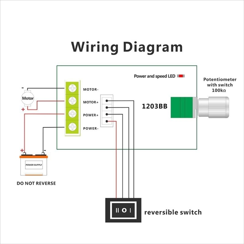 Motor Speed Controller PWM Adjustable Reversible Switches Driver for ...