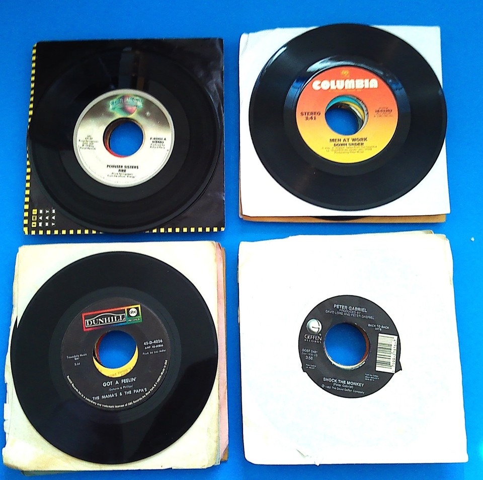 6 Lb Bundle Of 45 RPM Records About 75 Records G to VG Condition Lots ...