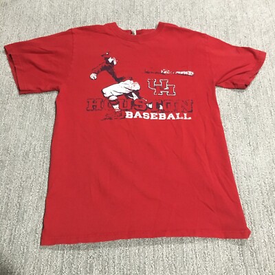 Vintage Houston Cougars Shirt Womens Small Red Baseball Jerzees ...