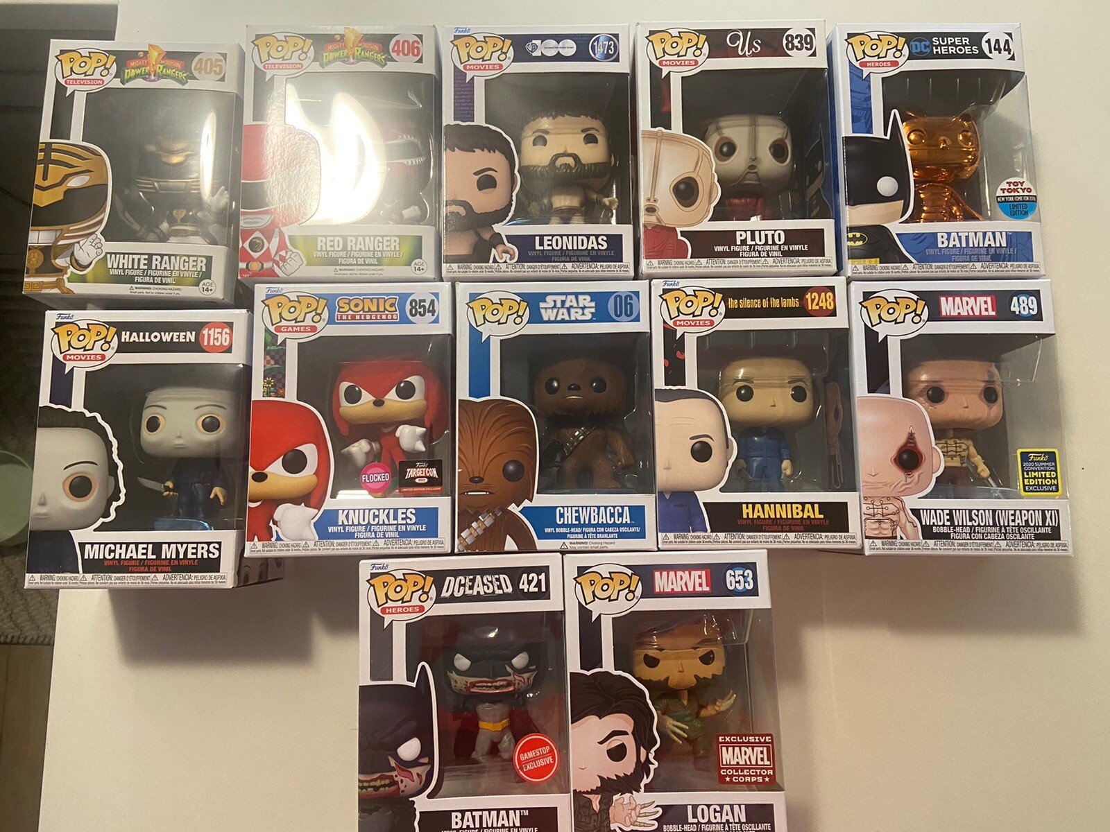 Funko Pop Exclusive & chase Lot Of 12 Batman Knuckles Power rangers ...