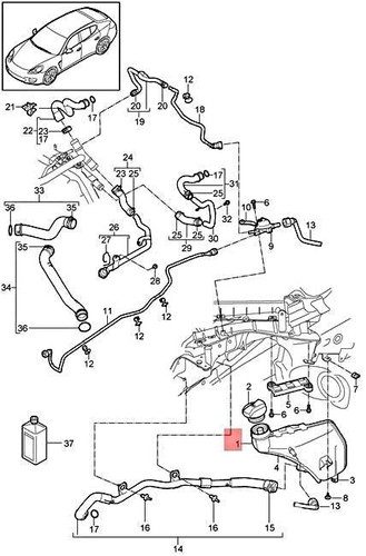 Genuine PORSCHE Panamera Porsche 970 Coolant Expansion Tank 97010615103 ...