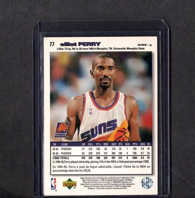 1996 UD COLL. CHOICE BASKETBALL CARD SIGNED IP AUTO ELLIOT PERRY ...