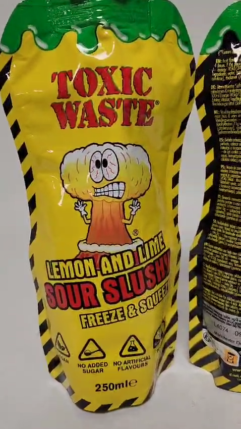 Toxic Waste Lemon & Lime Sour Slush Freeze & Squeeze Intense Flavor ...