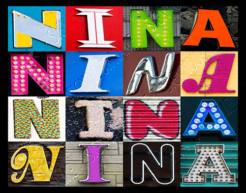 NINA Name Poster featuring photos of actual sign letters | eBay UK