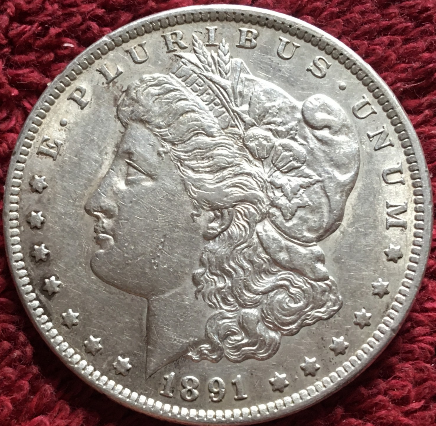 1891 C.C. Morgan Silver Dollar coin Vam: 3 / Die Gouge ( Spitting Eagle ...