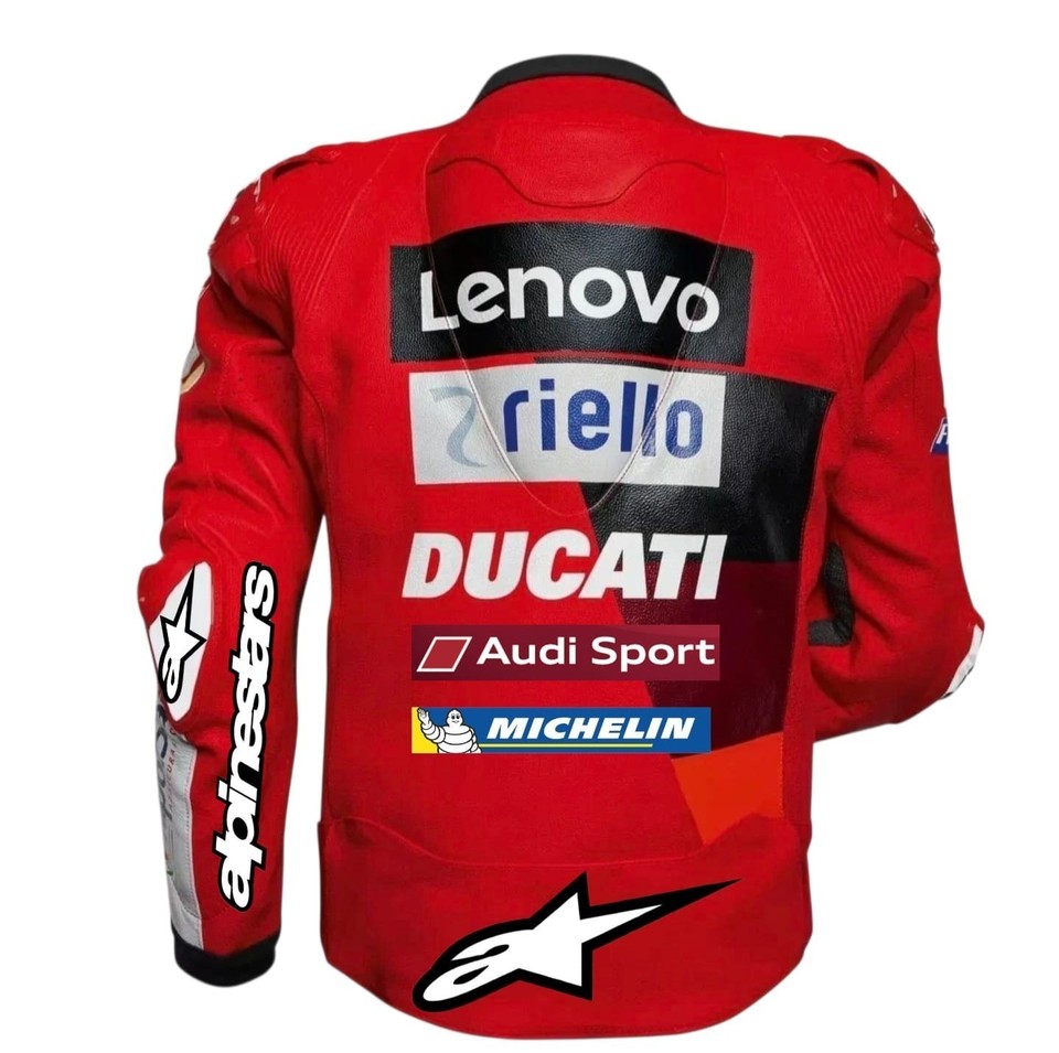 Ducati Corse Motorcycle Racing Leather Jacket MotoGp Riding Motorbike ...