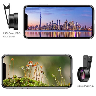 Mobile Lens Kit Featuring 15X Macro & 0 45X Wide Angle for Creative ...