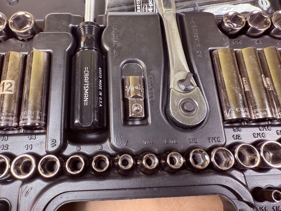 Complete Craftsman 34118 118pc Metric & SAE Socket Set 1/4" 3/8" 1/2 ...
