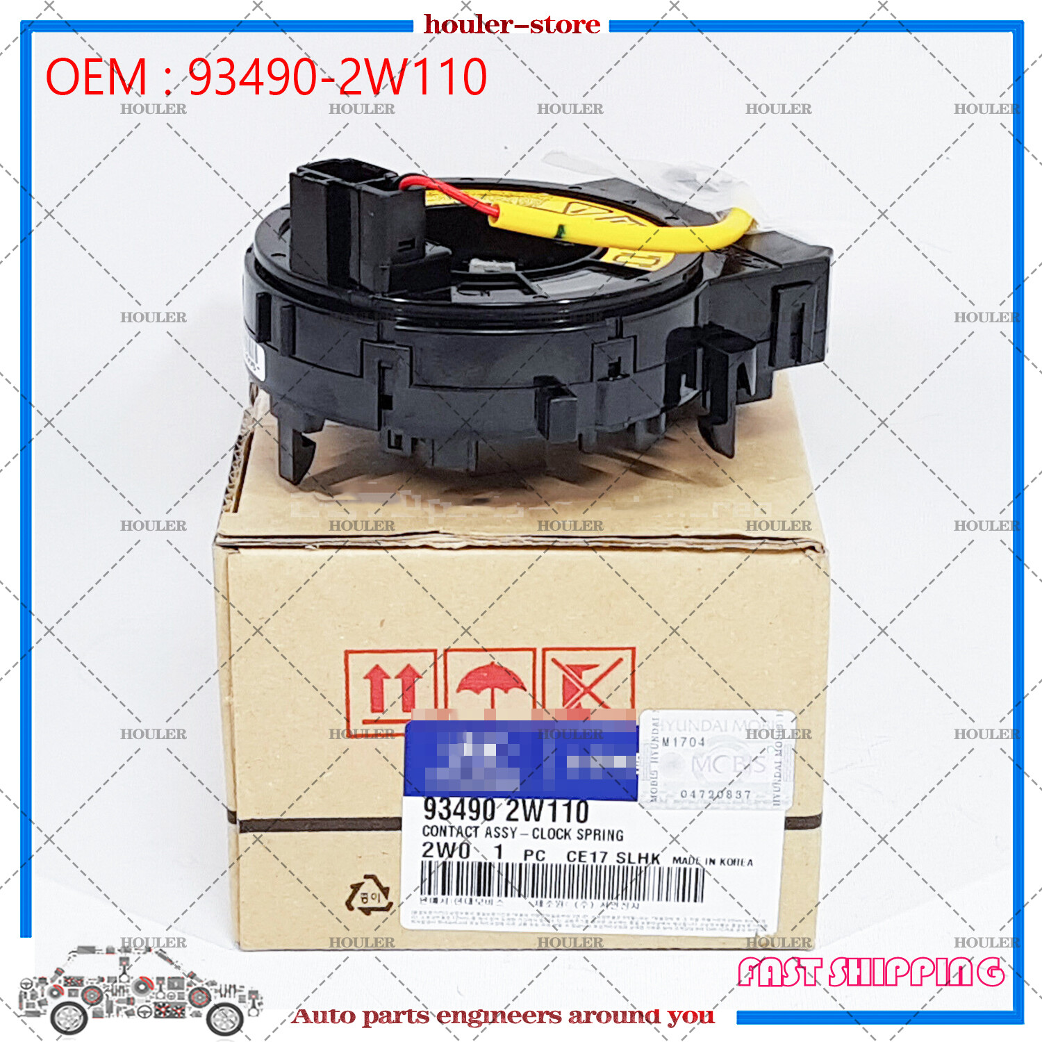 93490 2w110 Genuine OEM Spiral Cable Clock Spring for Hyundai Santa FA ...