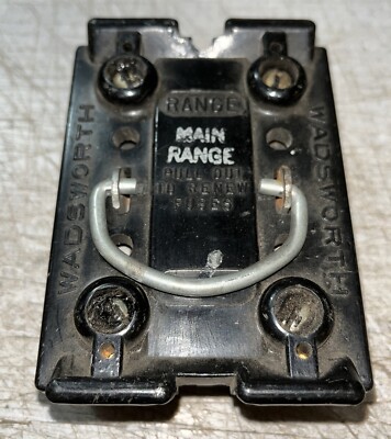 Wadsworth FUSE PANEL PULL OUT "Main" " Range" Holding 2- 35 AMP Fuses ...