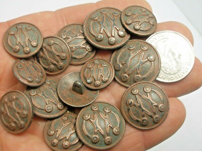 New Military Metal Copper Finish Buttons sizes 7/8 inch, 13/16, 11/16 ...