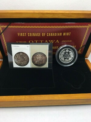 2008 50-Cent Royal Canadian Mint 100th Anniversary Proof Coin & Stamp ...