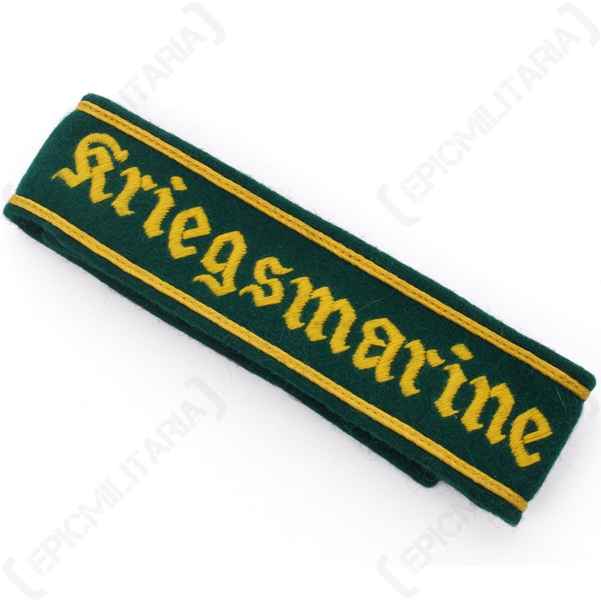 WW2 German Kriegsmarine Cuff Title - Bottle Green and Yellow Military ...