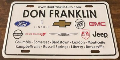 Don Franklin Chevrolet Dealership Booster License Plate Burkesvile ...