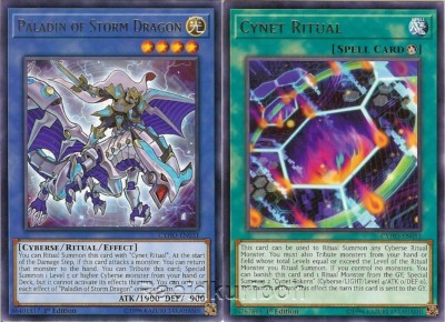 Yugioh Paladin of Storm Dragon + Cynet Ritual - Rare Ritual Set - NM+ ...