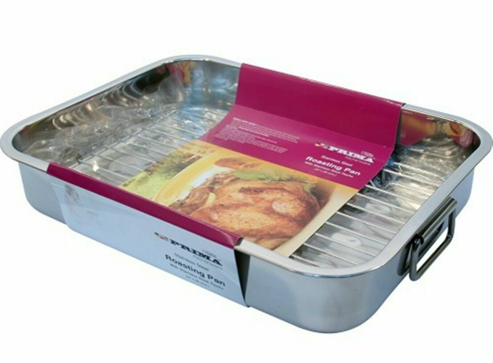 LARGE Stainless Steel Roasting Baking Tray Tin & Rack 35 x 27CM | eBay UK