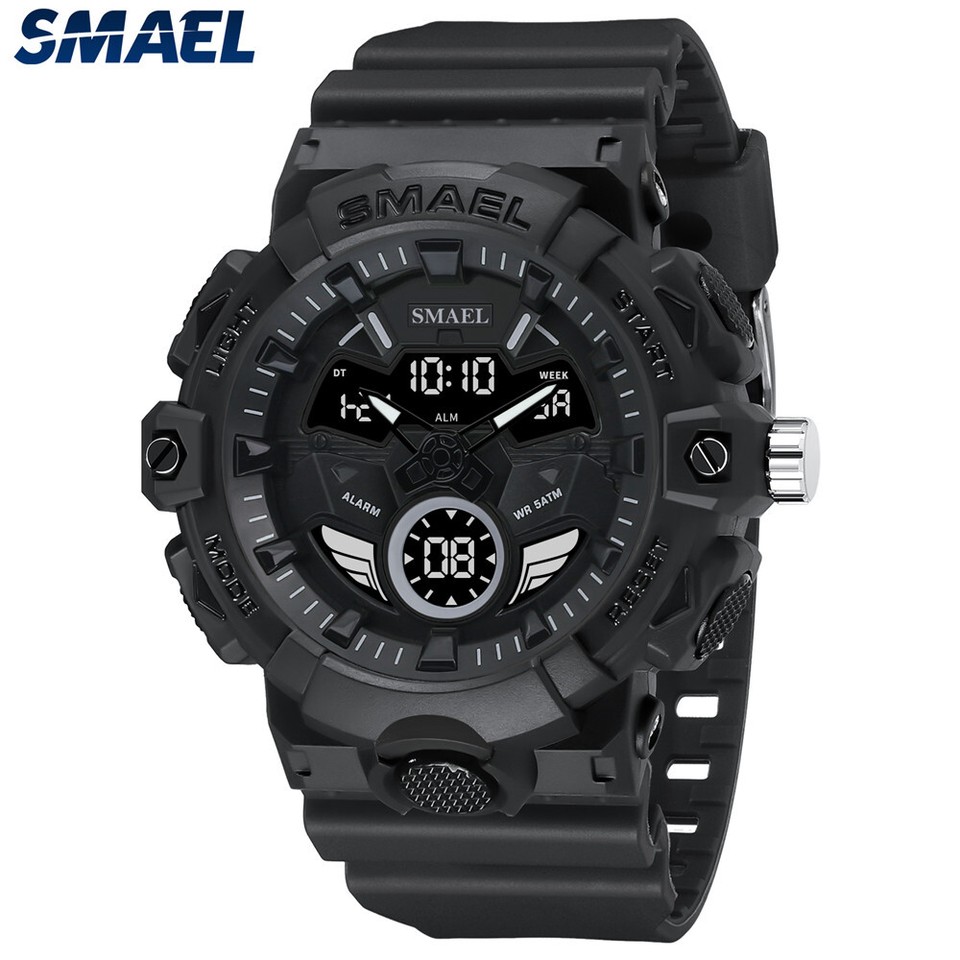 SMAEL Men Digital Watch Sport Watches Shockproof Wristwatch Boys LED ...