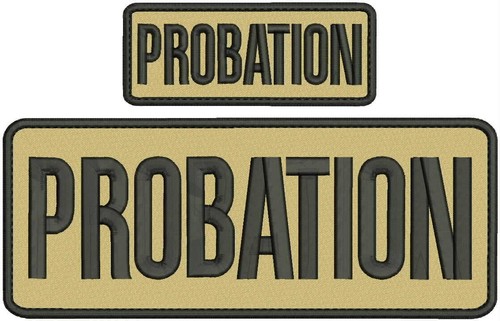 PROBATION embroidery patches 4x10 and 2X5 hook tan | eBay
