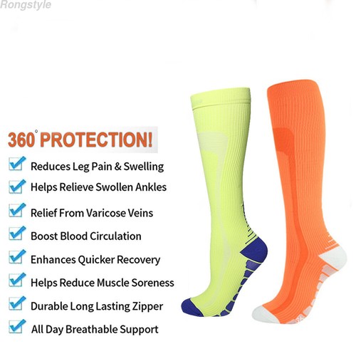 Compression Socks Stockings Knee High Womens Mens Medical 20-30 mmHG S ...