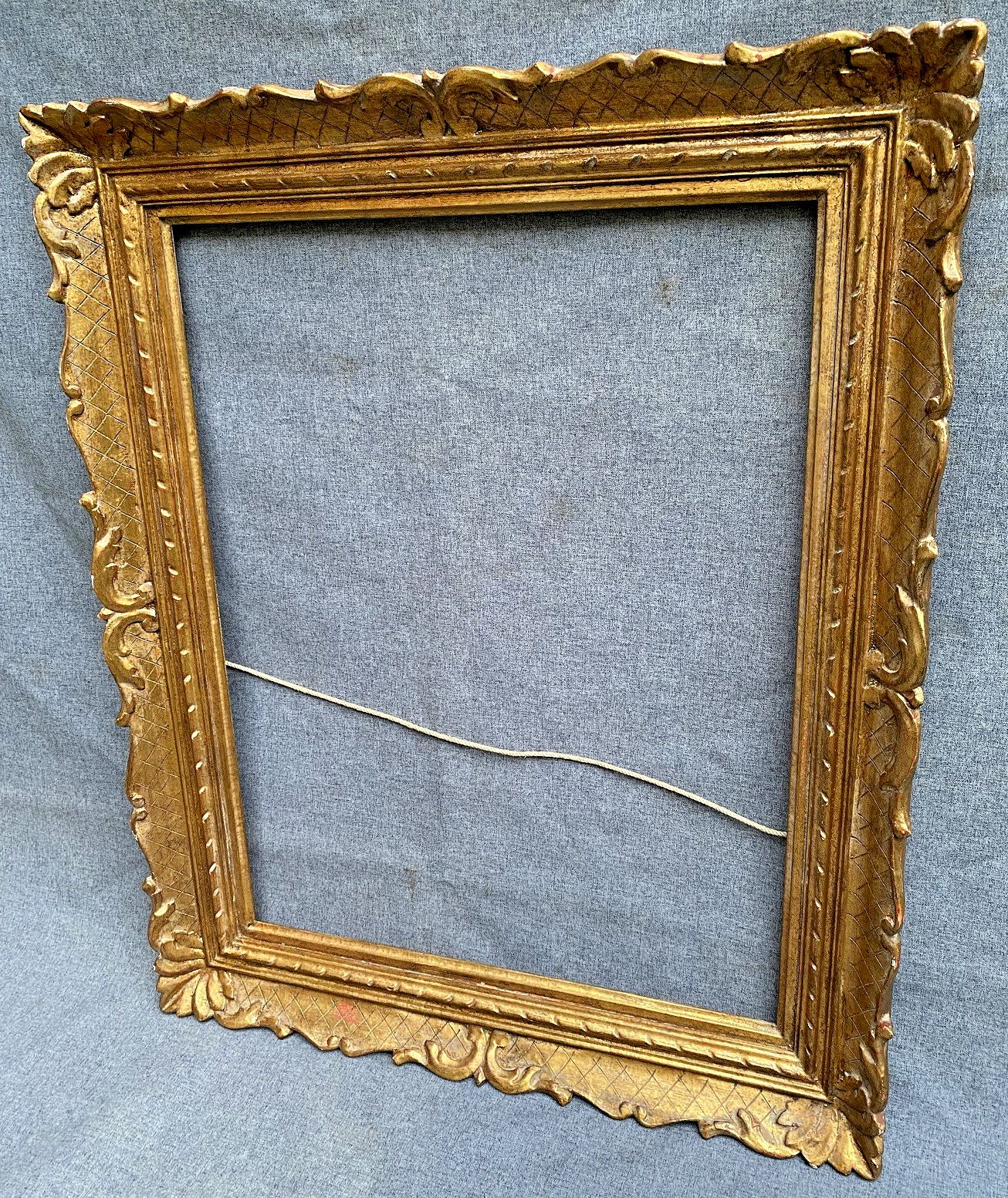 Large antique french picture frame early 1900's gilded wood and stucco ...