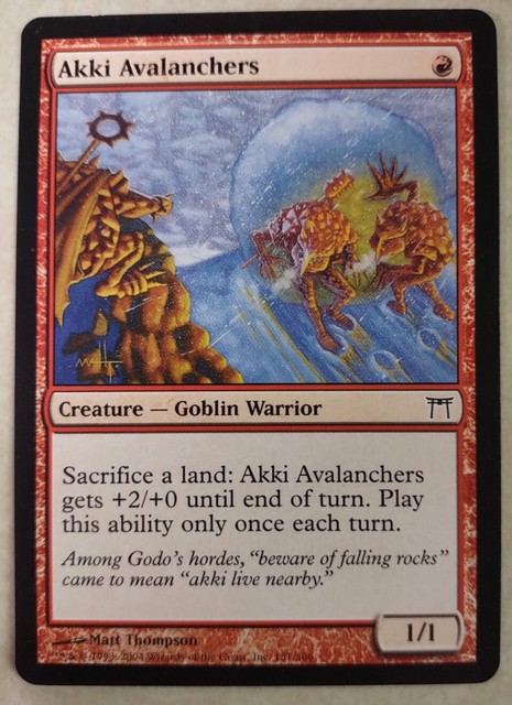 MTG Akki Avalanchers Champions of Kamigawa 151/306 Regular Common for ...