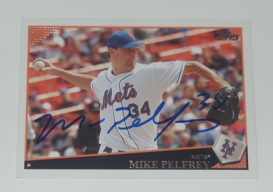 MIKE PELFREY SIGNED AUTO'D 2009 TOPPS CARD #65 NEW YORK METS DETROIT ...