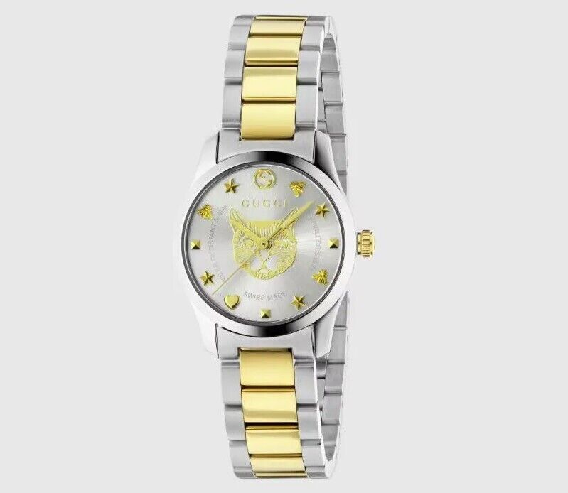 Gucci G-Timeless 27mm Silver Dial Two-Tone Ladies Watch -(YA126596) for ...