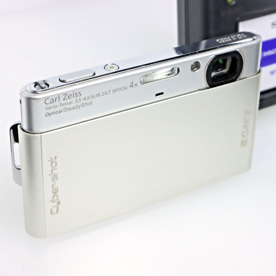 SONY DSC-T77 Digital Camera Silver Cyber Shot 4.0x Optical Zoom from ...